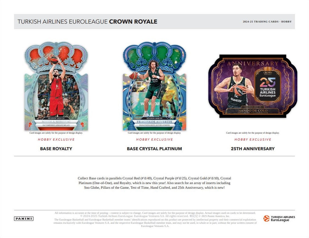 401 Games Canada - 2024-25 Panini Turkish Airlines EuroLeague Crown Royale Basketball Hobby Box