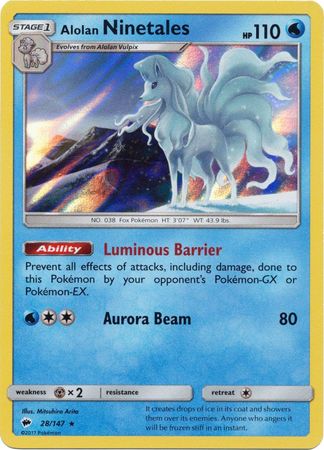 401 Games Canada - Alolan Ninetales - 28/147 - Holo Promo (Water Web Holo)