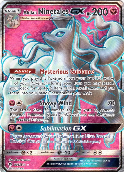 401 Games Canada - Alolan Ninetales GX - 205/214 - Full Art Ultra Rare