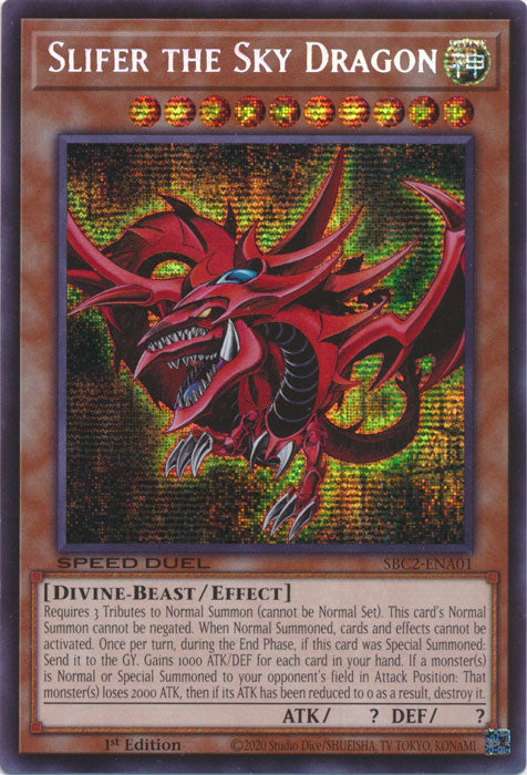 401 Games Canada - Slifer the Sky Dragon - SBC2-ENA01 - Prismatic Secret Rare - 1st Edition
