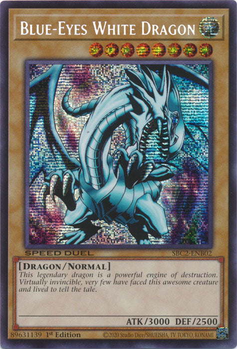 401 Games Canada - Blue-Eyes White Dragon (PSR) - SBC2-ENB02 - Prismatic Secret Rare - 1st Edition