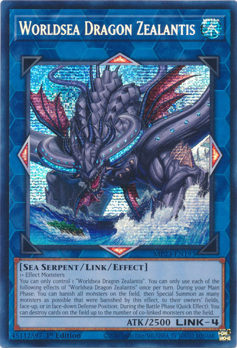 401 Games Canada - Worldsea Dragon Zealantis - MP23-EN193 - Prismatic Secret Rare - 1st Edition