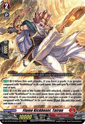 401 Games Canada - Flame Kickboxer, Tairan - DZ-BT03/004EN - Triple Rare