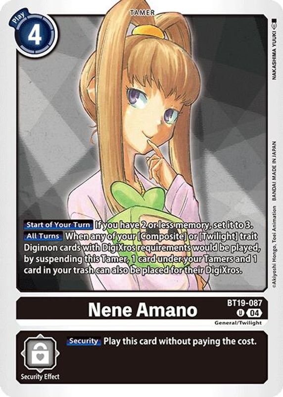 401 Games Canada - Nene Amano - BT19-087 - Uncommon