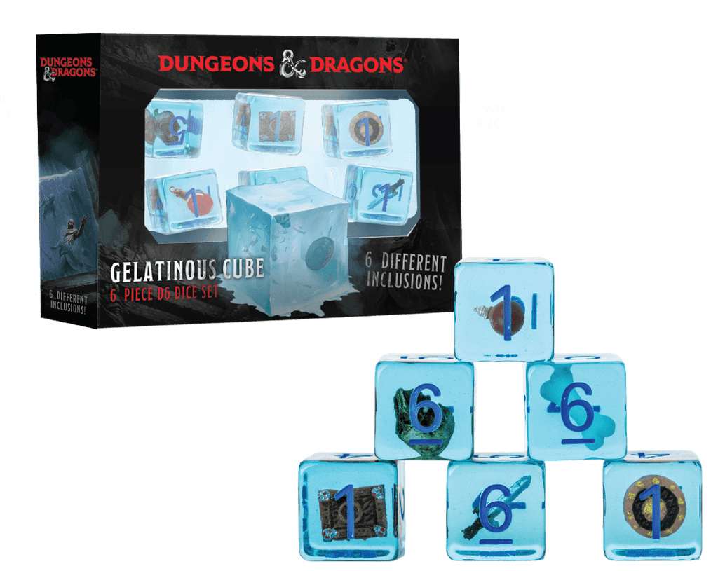 401 Games Canada - FanRoll - D&D Gelatinous Cube Inclusion 6D6 Dice Set