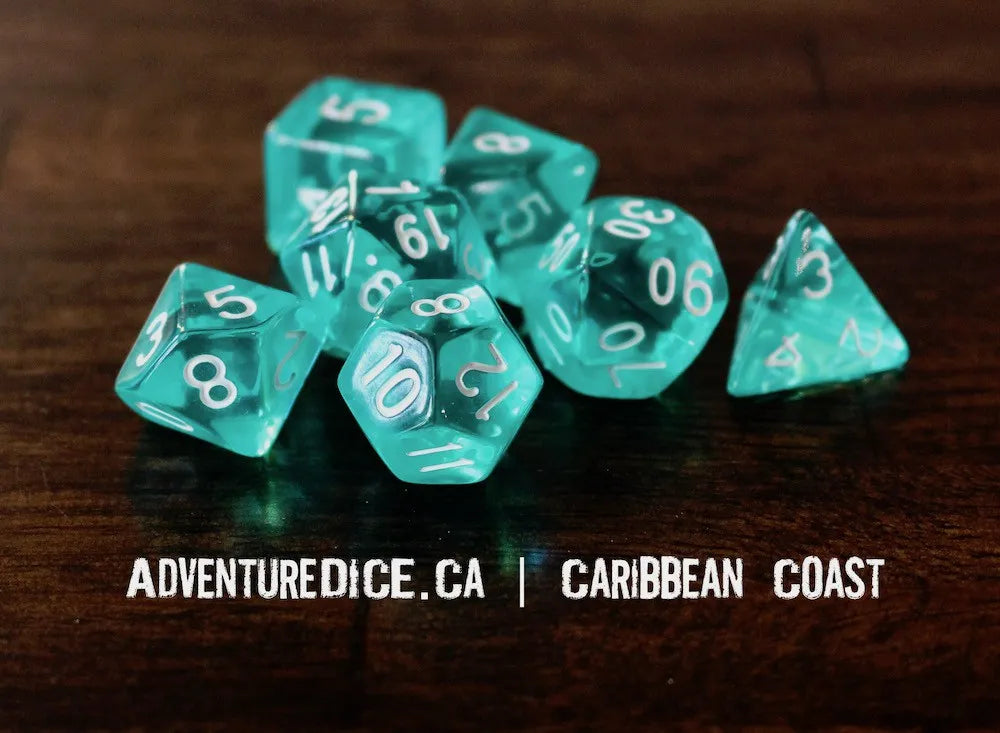 401 Games Canada - Adventure Dice - 7 Piece Set - Caribbean Coast