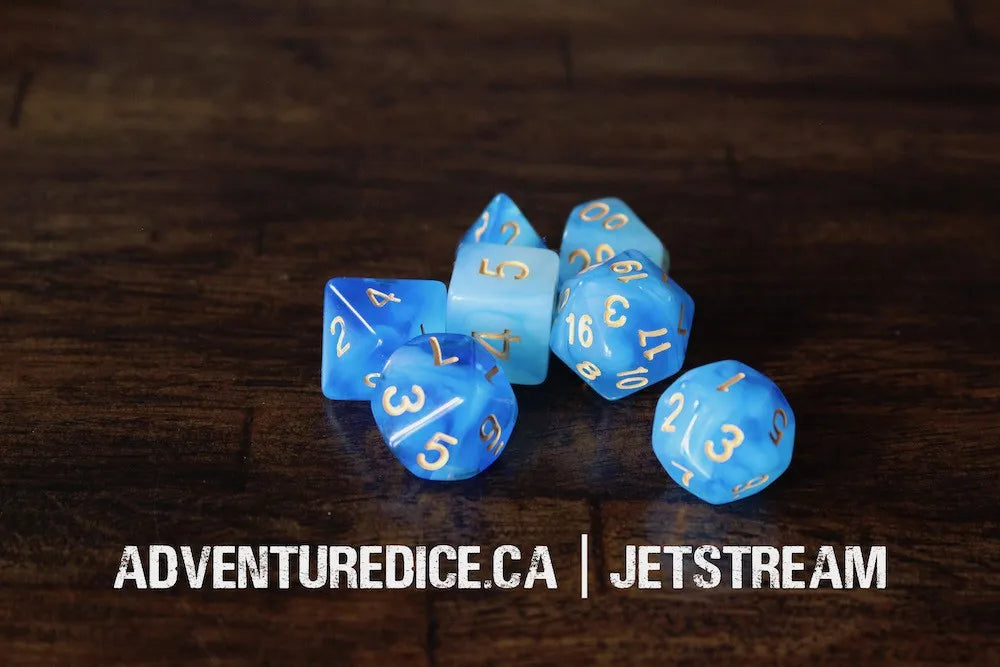 401 Games Canada - Adventure Dice - 7 Piece Set - Jet Stream