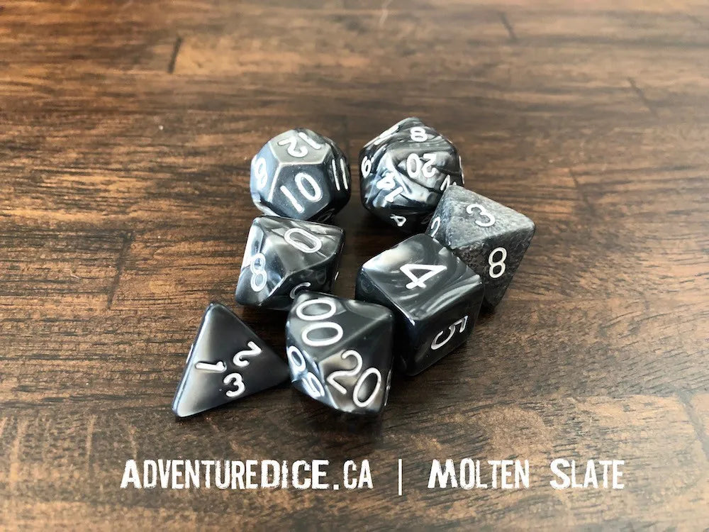 401 Games Canada - Adventure Dice - 7 Piece Set - Molten Slate