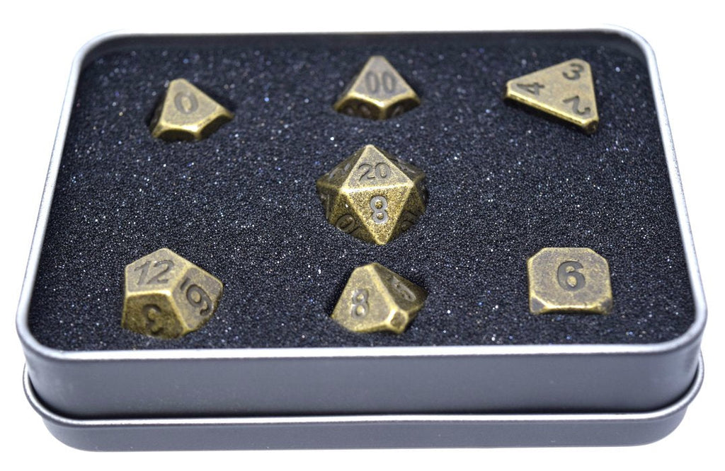 401 Games Canada - Die Hard - 7 Piece Set - Metal - RPG - Ancient Gold