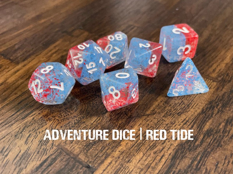 401 Games Canada - Adventure Dice - 7 Piece Set - Red Tide