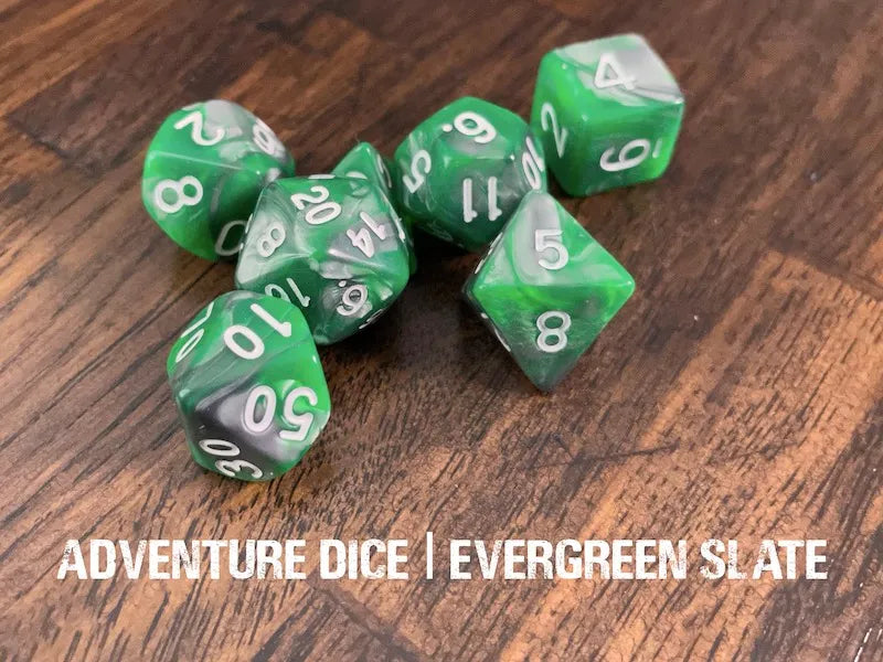 401 Games Canada - Adventure Dice - 7 Piece Set - Evergreen Slate
