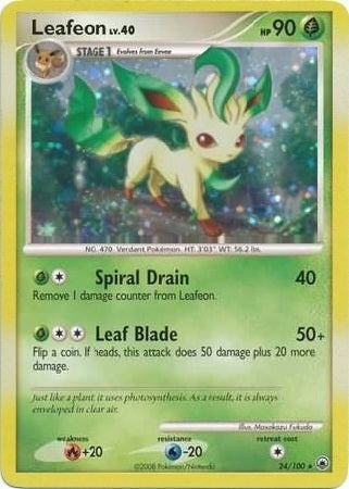 401 Games Canada - Leafeon - 24/100 - Holo Rare - Theme Deck Exclusive
