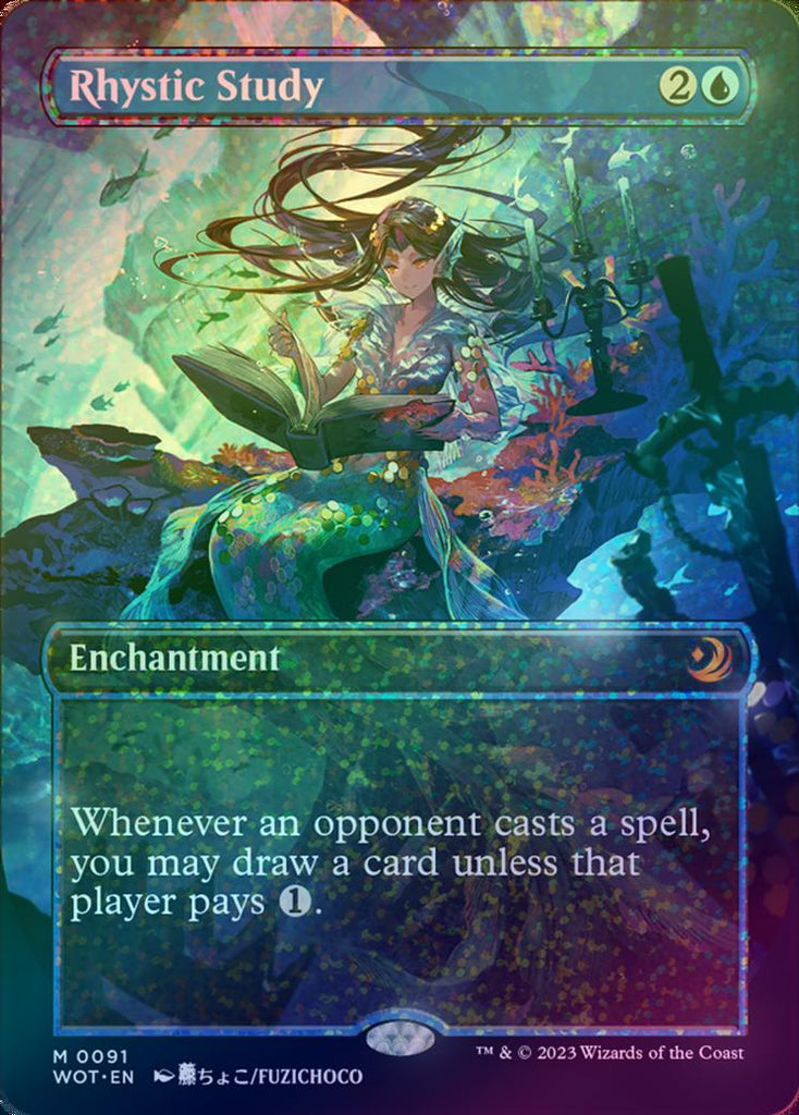 401 Games Canada - Rhystic Study - Borderless Anime (Confetti Foil) (WOT)