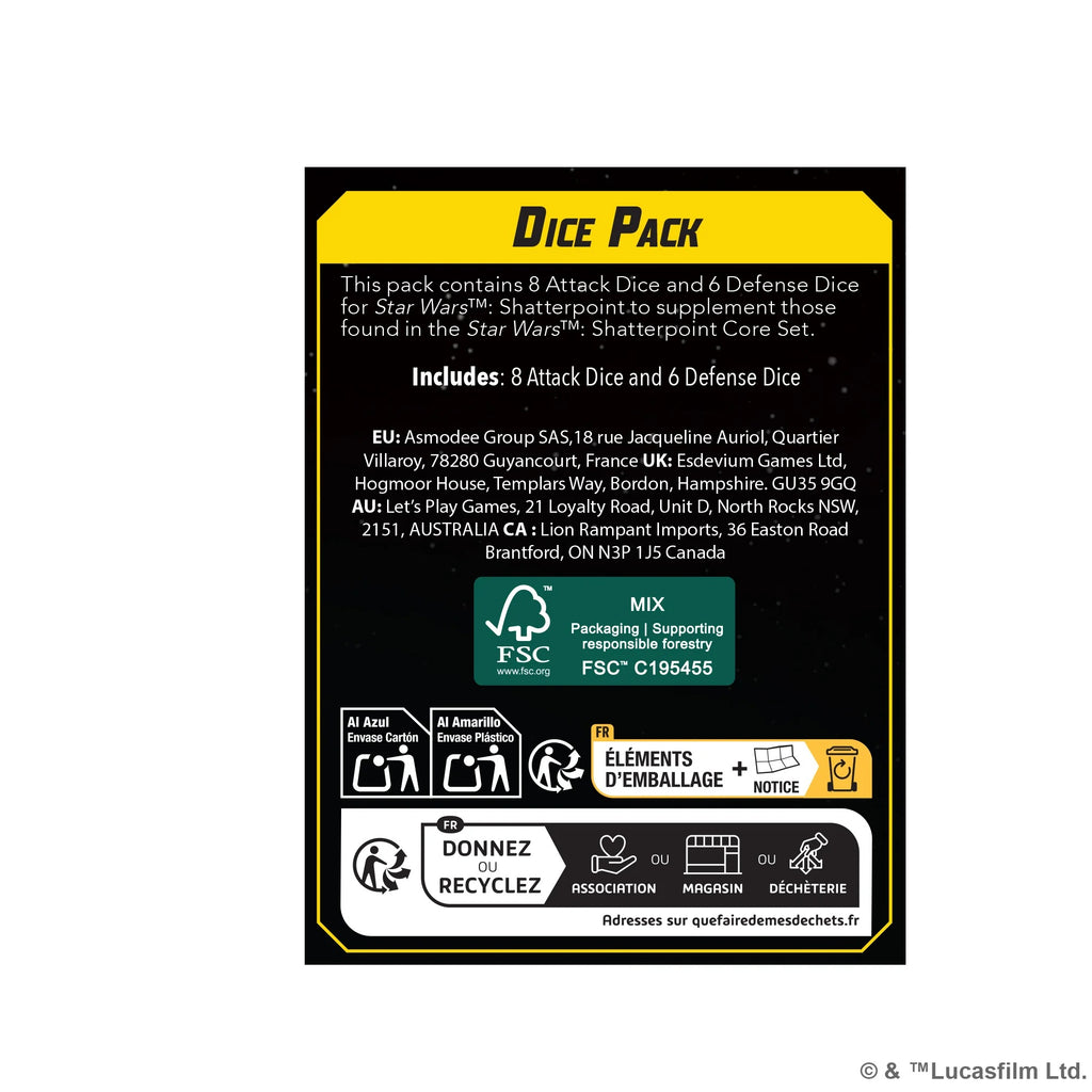 401 Games Canada - Star Wars: Shatterpoint - Dice Pack [SWP99]