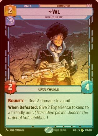 401 Games Canada - Val - Loyal to the End - 058/262 - Rare (Foil)