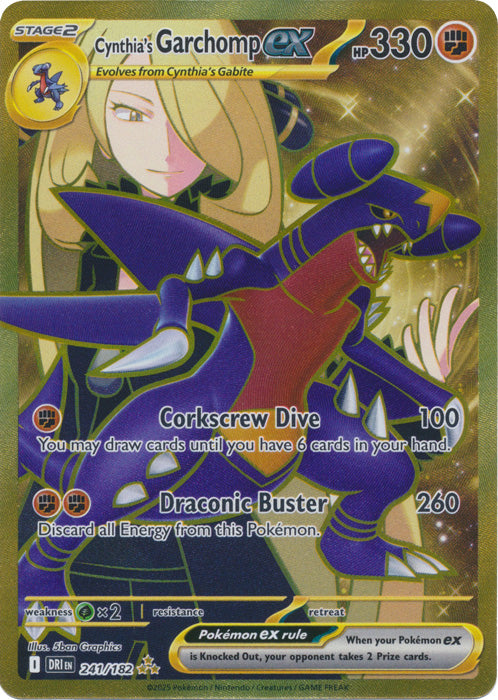 401 Games Canada - Cynthia's Garchomp ex - 241/182 - Gold Secret Rare
